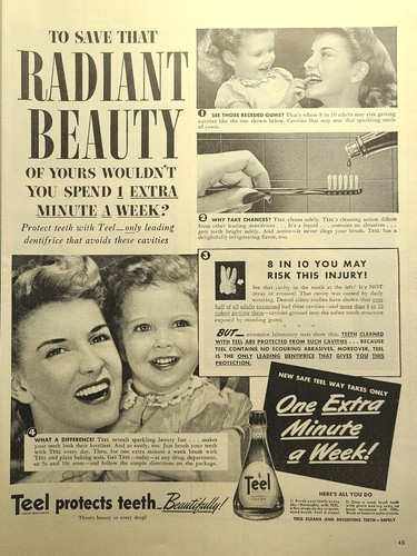 Teel Tooth Treatment Dental Dentifrice Vintage Print Ad 1943 | eBay