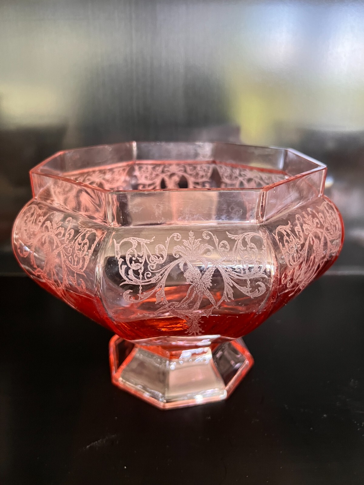 RARE - Central Glass Works Pink Morgan Fairy / Etched Fine Crystal ...