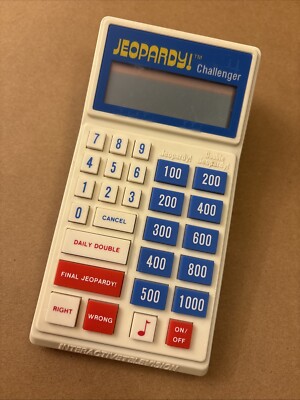 Jeopardy Challenger 1987 Hand Held Game Official Scorekeeper Play Along ...