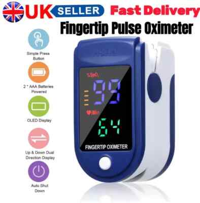 Fingertip Pulse Oximeter LED Display Blood Oxygen Saturation SpO2 ...