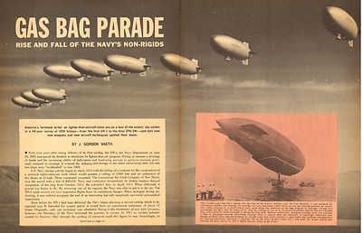 1963 vintage Blimp article GAS BAG PARADE History Navy Non-Rigid ...