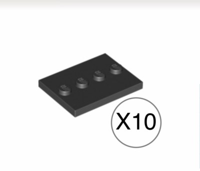 Lego 10 Black 3x4 Tile Modified With Four Studs / Collectible Mini ...