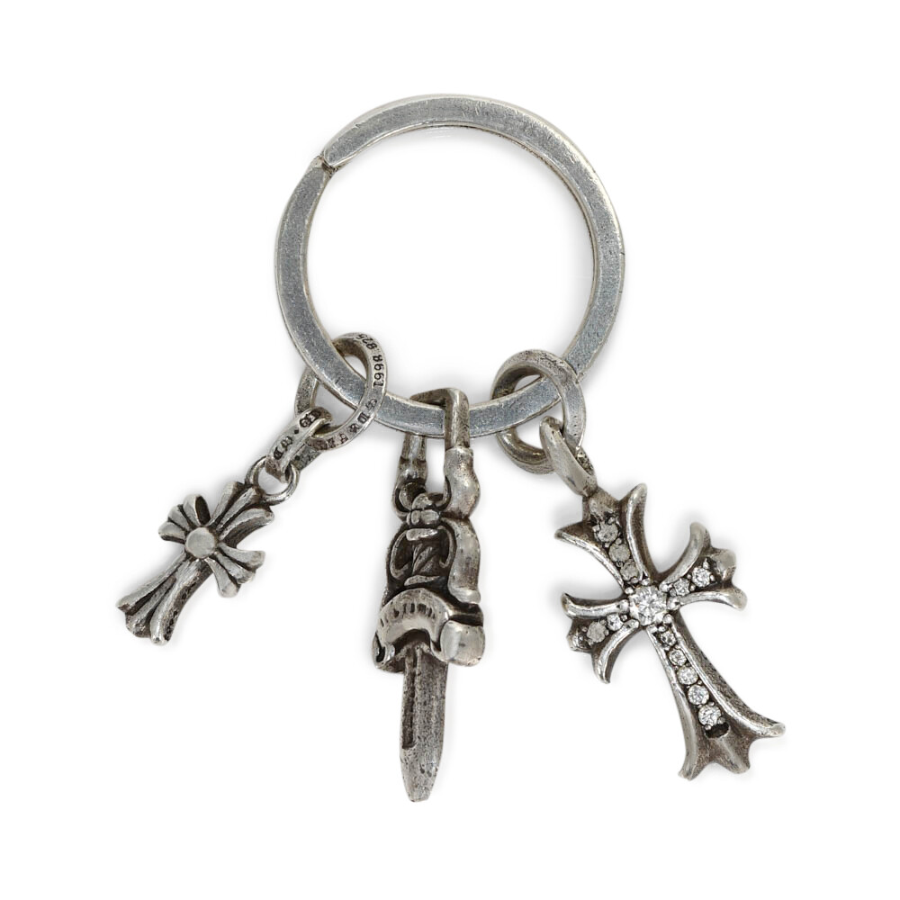 Chrome Hearts Silver & Diamond Key Chain, .25tdw - Gem
