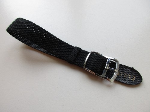 Eulit black Perlon Mesh 14 MM vintage Germany watch band strap 1970's N ...