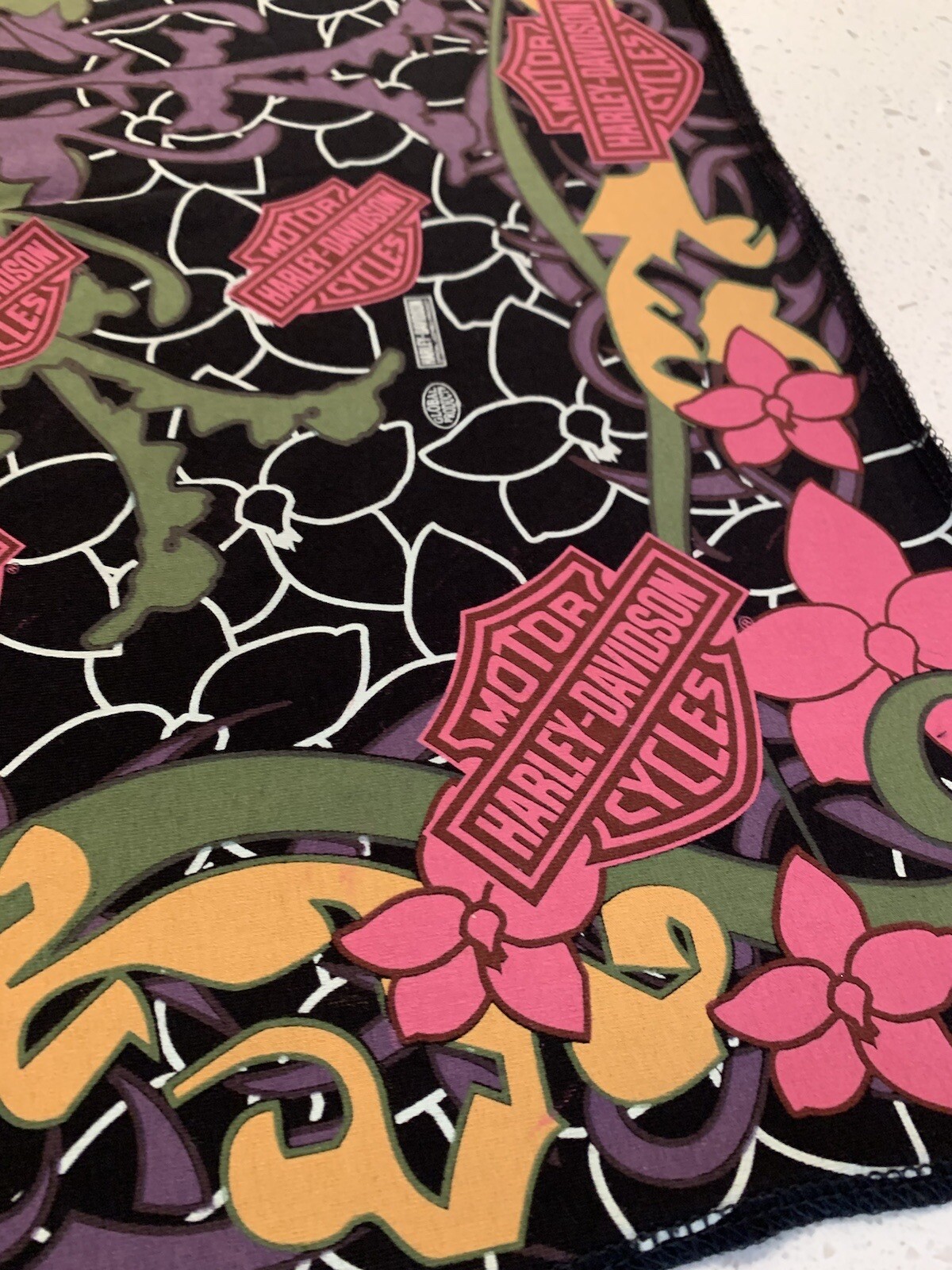 HARLEY DAVIDSON Scarf Bandana Floral print With Logo … - Gem