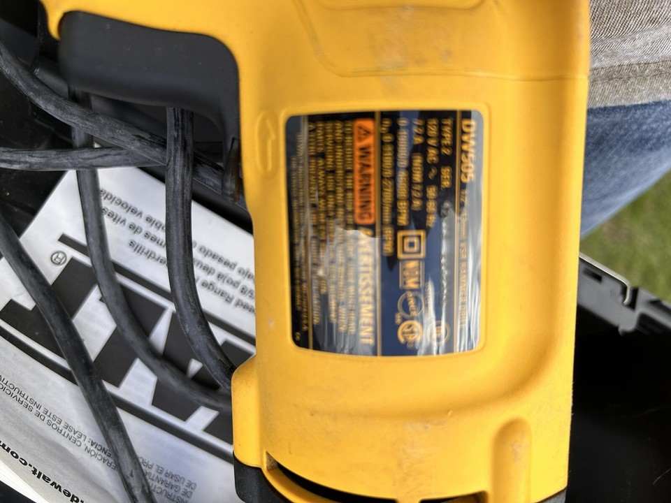 Dewalt Corded Electric DW505 VSR Hammer Drill + Case+ Aux Handle Tested ...