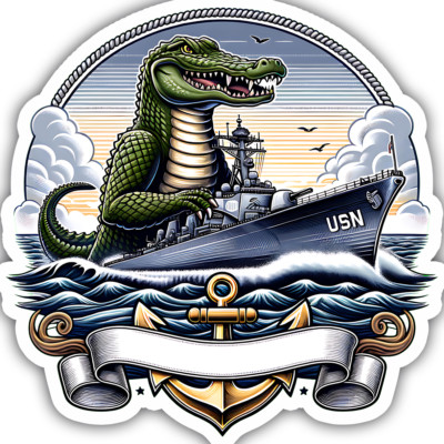 US Navy Destroyer Decal - US Gator Navy Vinyl Sticker - 5" Priorservice ...