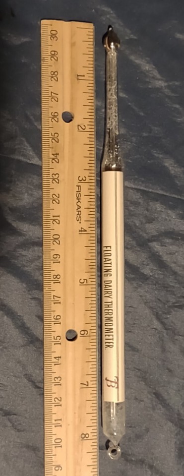 Vintage Floating Dairy Thermometer Original Tube TB Milk Cream Butter ...