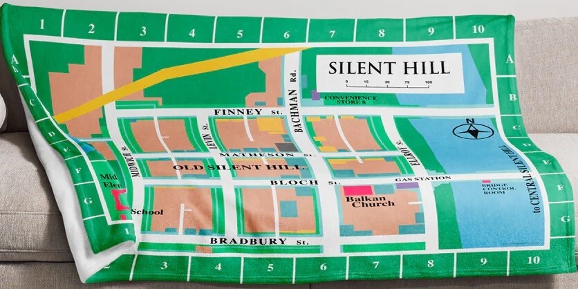 Silent Hill Old Hill Map Art Soft Touch Washable Throw Blanket 50x60 ...