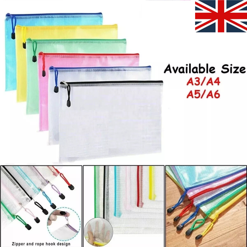 1-5X Plastic Waterproof Document Wallets Files Folder Zip Lock Bags ...