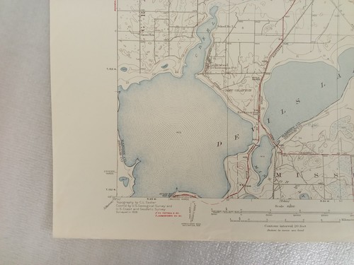ORIGINAL DEVIL'S LAKE NORTH DAKOTA GEOLOGICAL SURVEY TOPO MAP ...