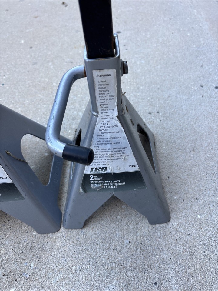 Pair of Matching TEQ Ratcheting Two-Ton Jack Stands, New Unused Model ...