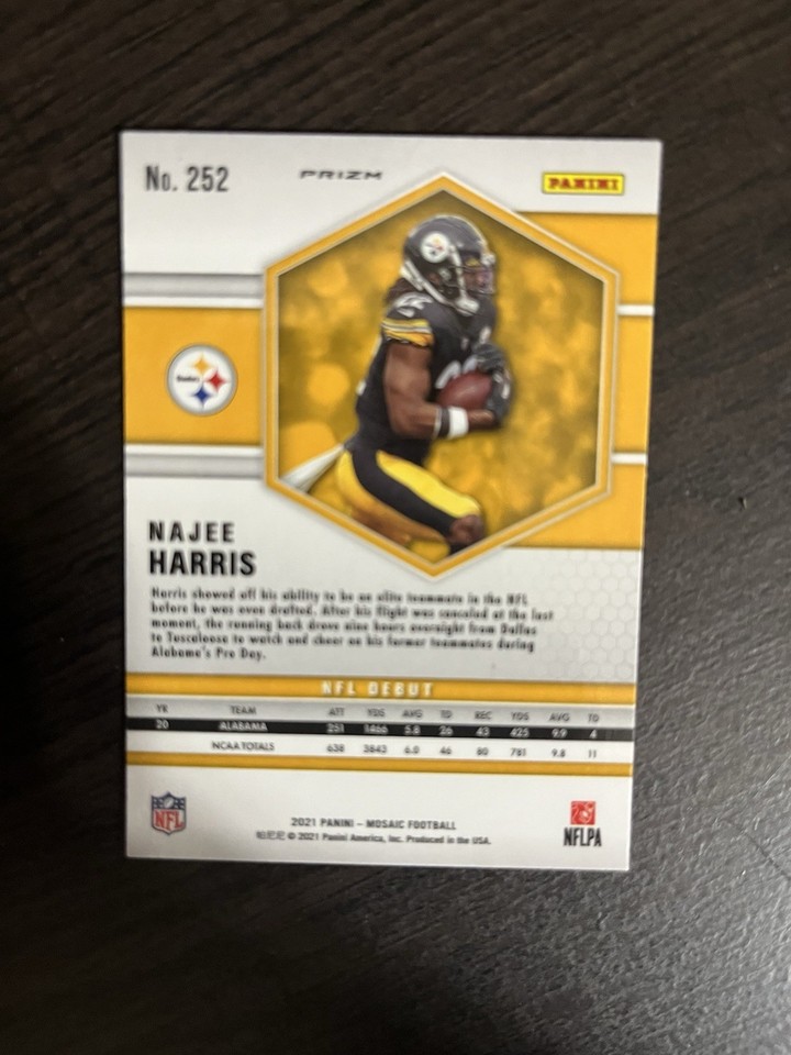 2021 Panini Mosaic - NFL Debut Najee Harris #252 Reactive Blue Mosaic ...