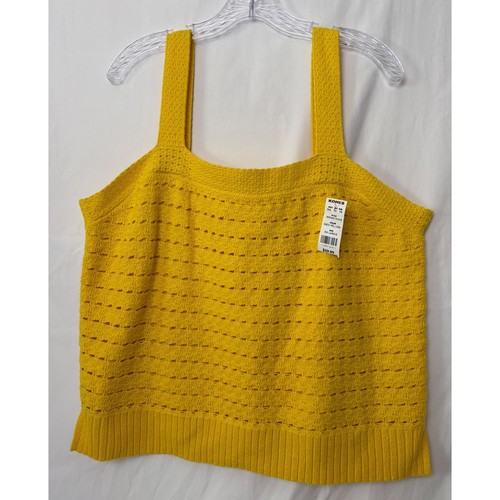 NWT SONOMA Knit Tank Top Women's XXL Sunflower Yellow Square Neck ...