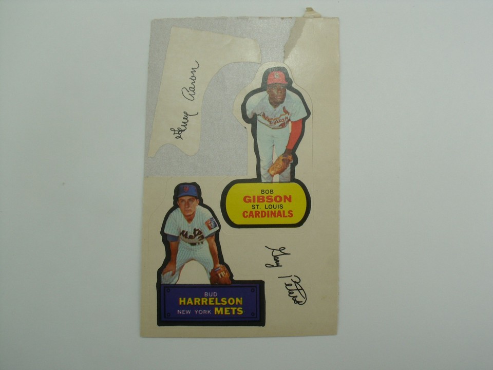 1968 Topps Action All-Star Stickers: BOB GIBSON, BUD HARRELSON, AARON ...