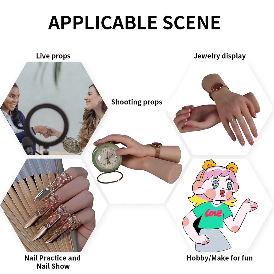 CDS Silicone Female Hands Model Lifesize Mannequin Display Fake Hand ...