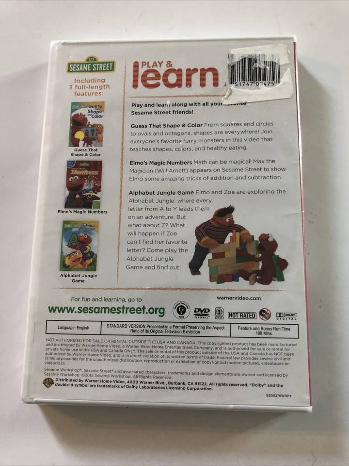 Sesame Street Play And Learn Math Literacy And Imagination DVD Video ...