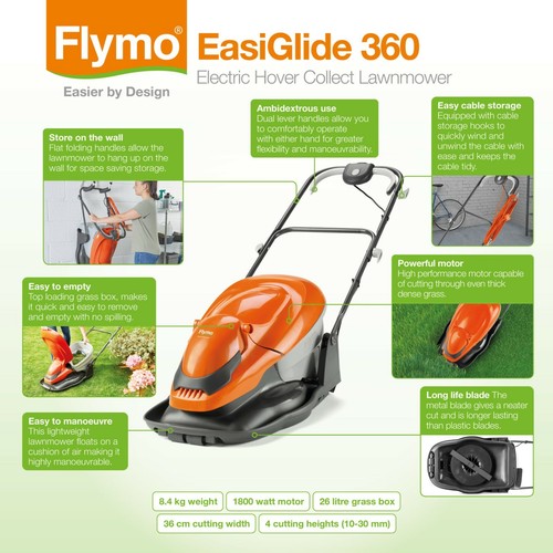 Flymo EasiGlide 360 Hover Lawn Mower - Gold Grade | eBay UK