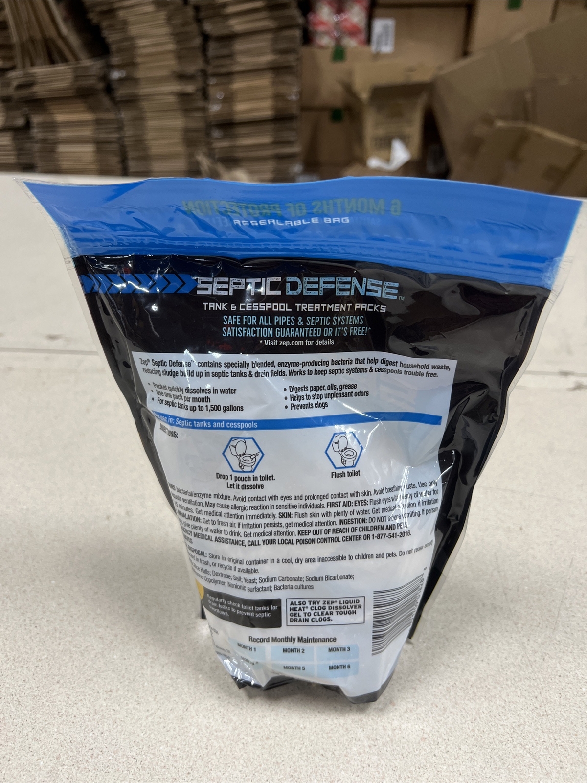 ZEP Septic Defense Tank & Cesspool Treatment Packs 12 Oz Each (Bag Of 6 ...
