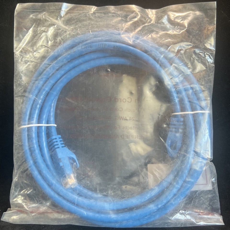 CAT6 Patch Cord Gigabit Ethernet, 4 Pair, 24 AWG, Stranded UTP Gold ...