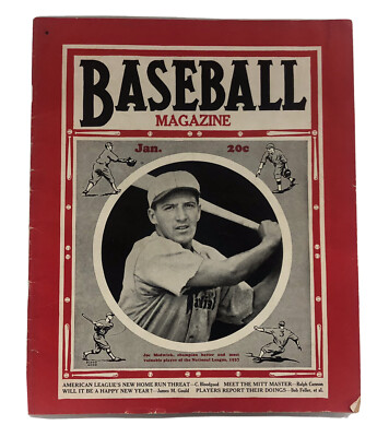 Baseball Magazine, January 1938, Joe Medwick, John "Buddy" Hassett EX ...