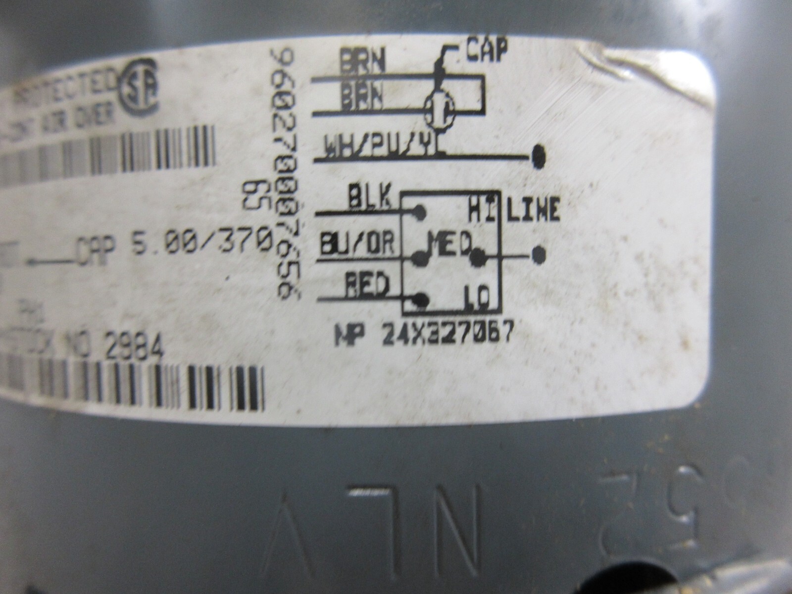 1/5 HP 2984 GE 5KCP29FK6552S DUAL SHAFT BLOWER MOTOR 208/230V 1550 RPM ...