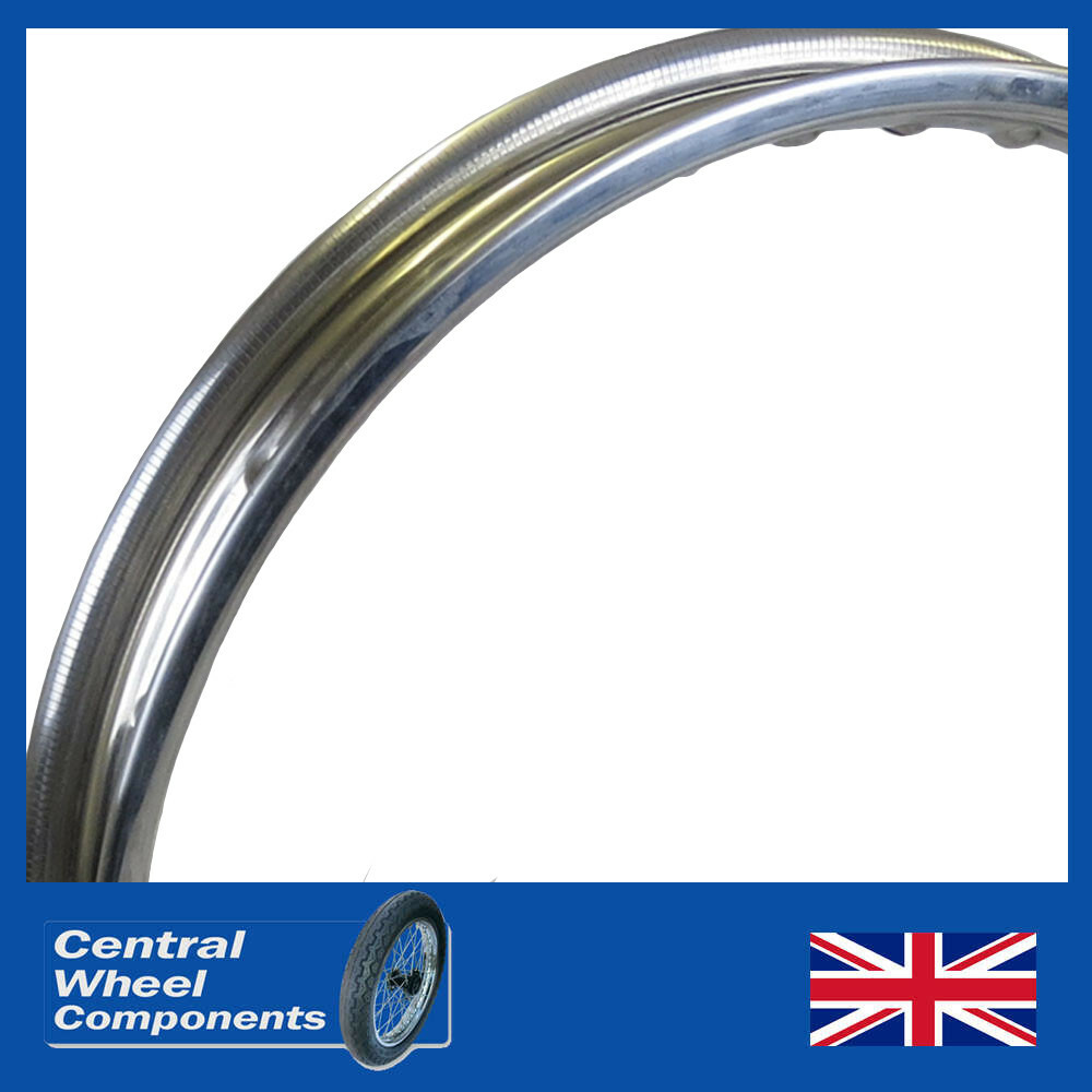 18" WM3 Stainless Triumph Wheel Rim & Spoke Set - Rear Disc TR7 T140 ...