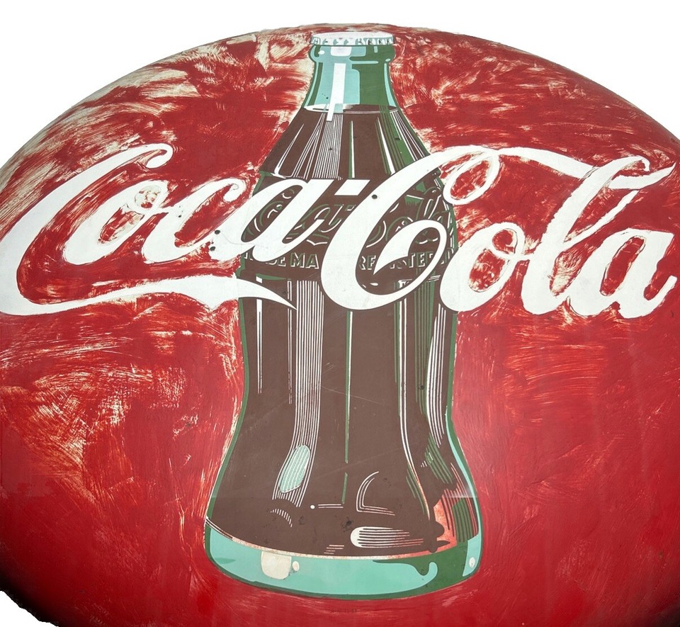 ORIGINAL Exquisite Condition 36”COCA COLA Button SIGN RARE !!! 1940s? A ...