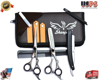 6.5"Professional Hair Cutting Scissors Barber Shears Hairdressing Razor ...
