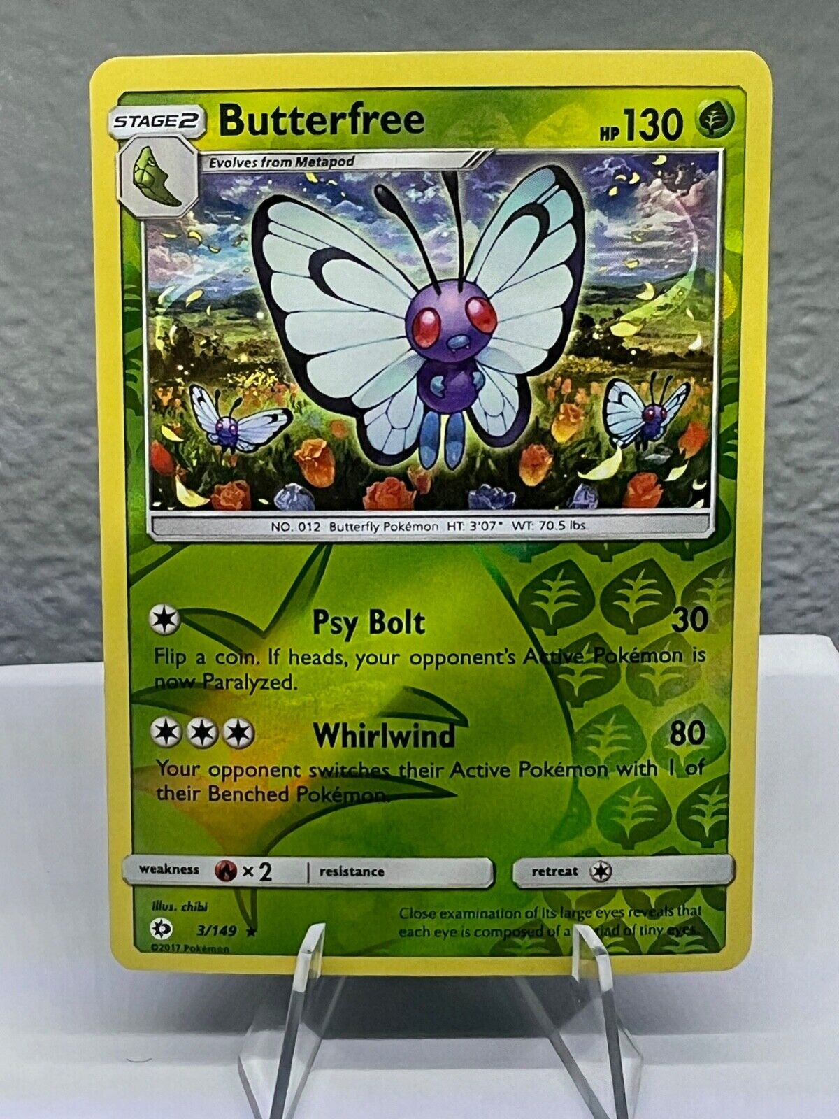 Pokémon Tcg Butterfree Sun And Moon Base Set 3 149 Reverse Holo Rare Ebay