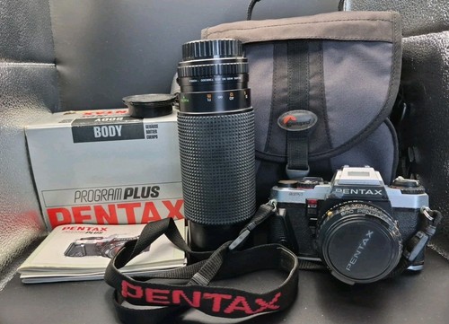 Camera Bag Lot, Pentax Program Plus 35mm SLR Film Camera, Lenses PARTS ...