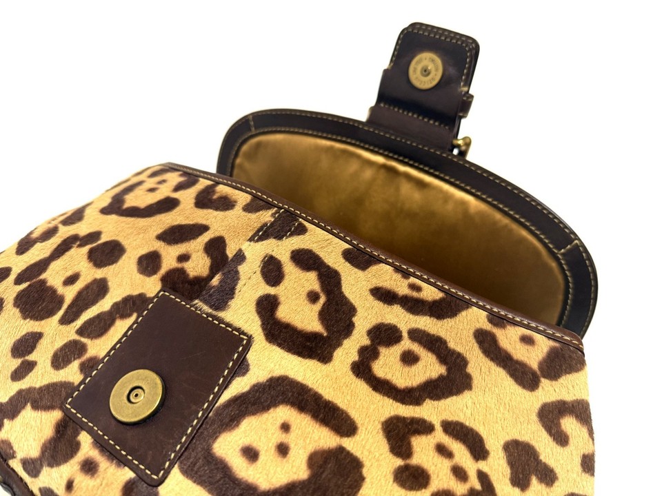 RARE COACH Ltd Ed MADISON SUEDE OCELOT HAIRCALF TOP HANDLE PURSE BAG ...