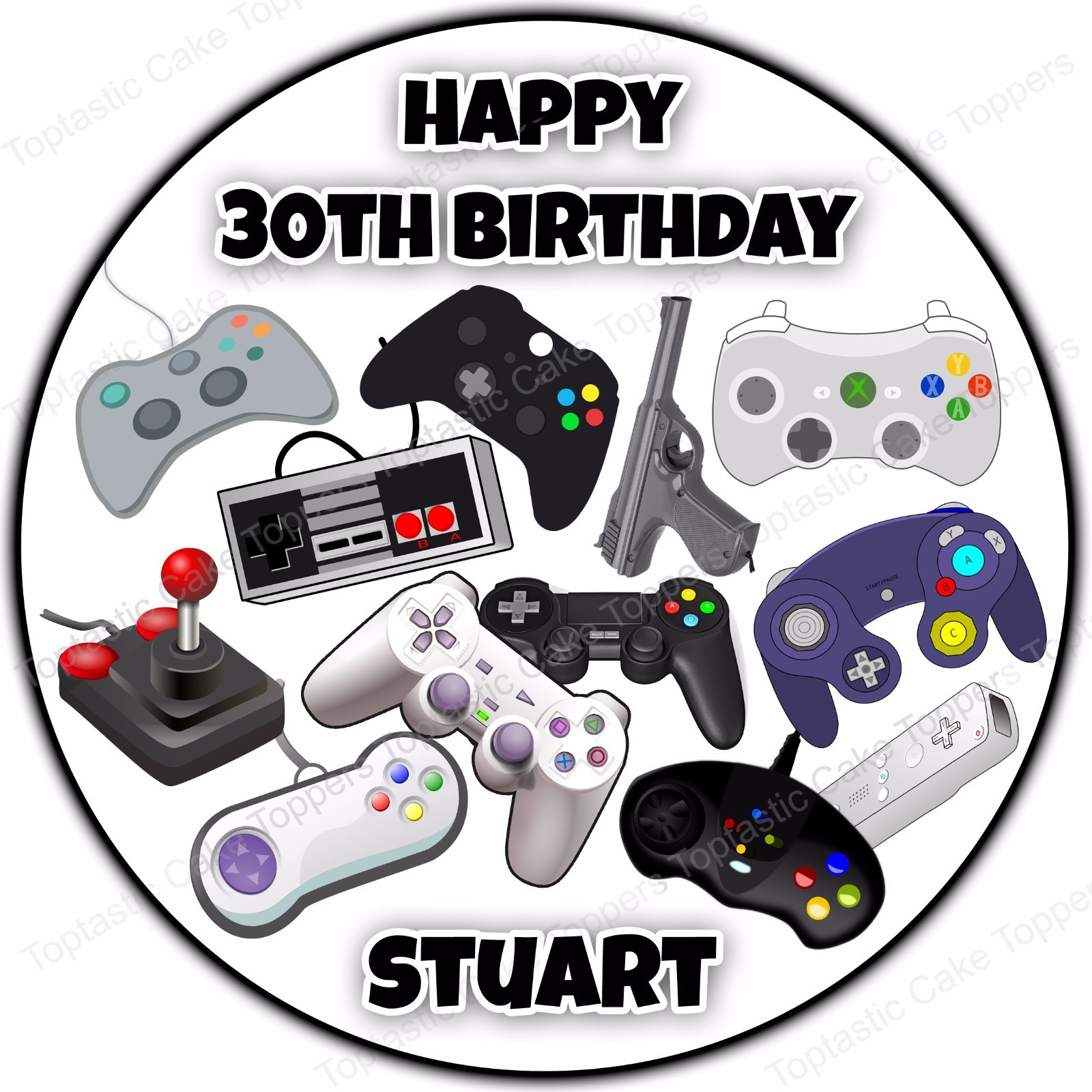 Personalised Gaming Game Console Controllers Gamer Edible Icing Cake ...