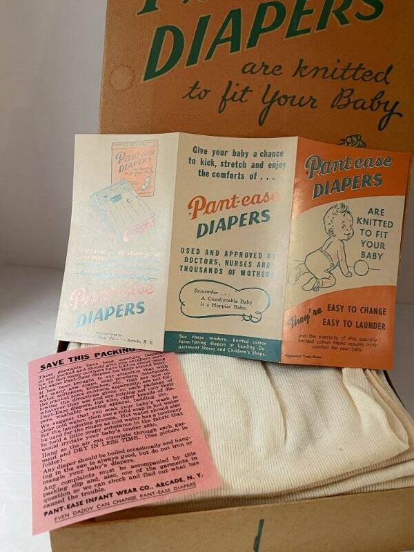 Cotton Pant Ease Cloth Diapers Mid Century Vintage box 12 Medium ...