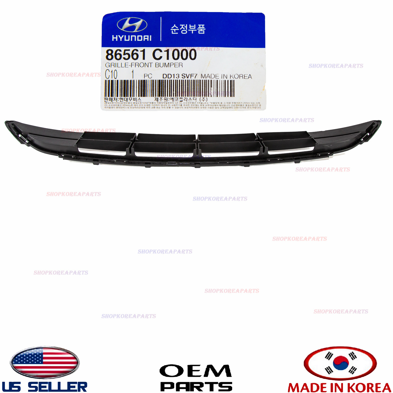 GRILLE LOWER RADIATOR CENTER GENUINE! HYUNDAI SONATA SE ECO 2015-2017 ...