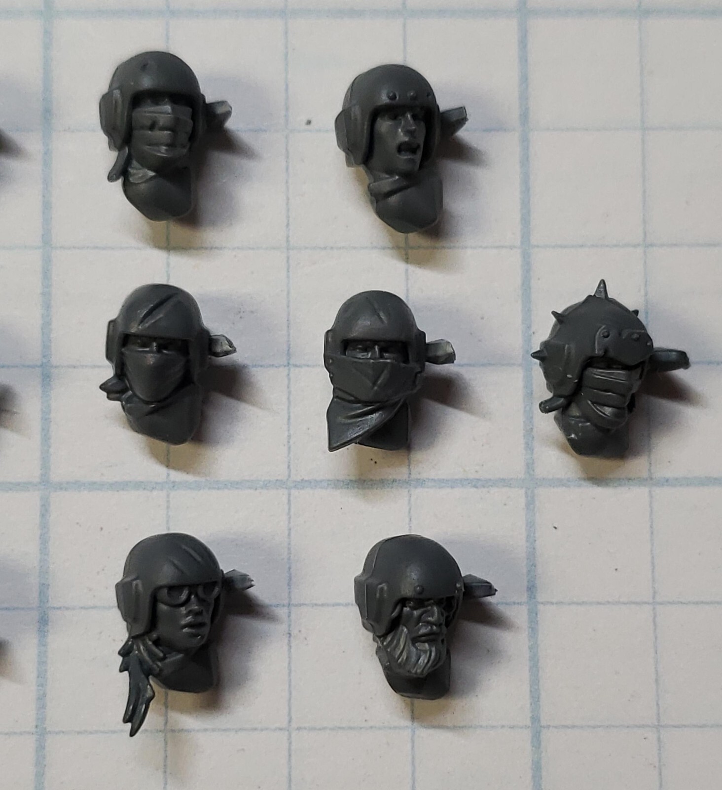 Warhammer 40k Kill Team Bits Blooded Traitor Guard Helmet Heads x13 Set ...