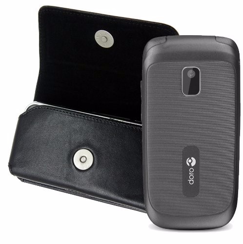 Doro PhoneEasy 613 Leather Bag Case Horizontal Holster Protective Phone ...