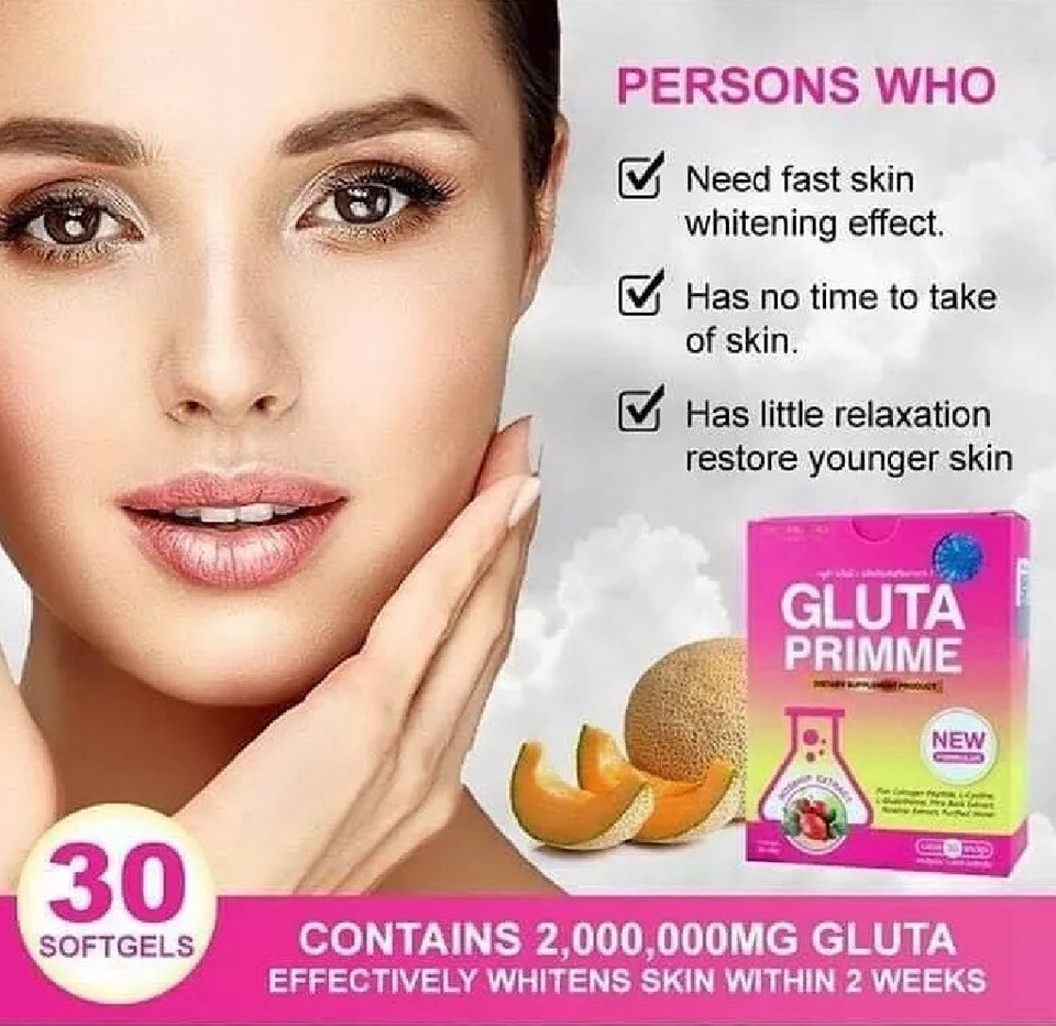 Gluta Prime Intensive Gluta 200000mg 30 Softgels Glutathione Aura US us ...