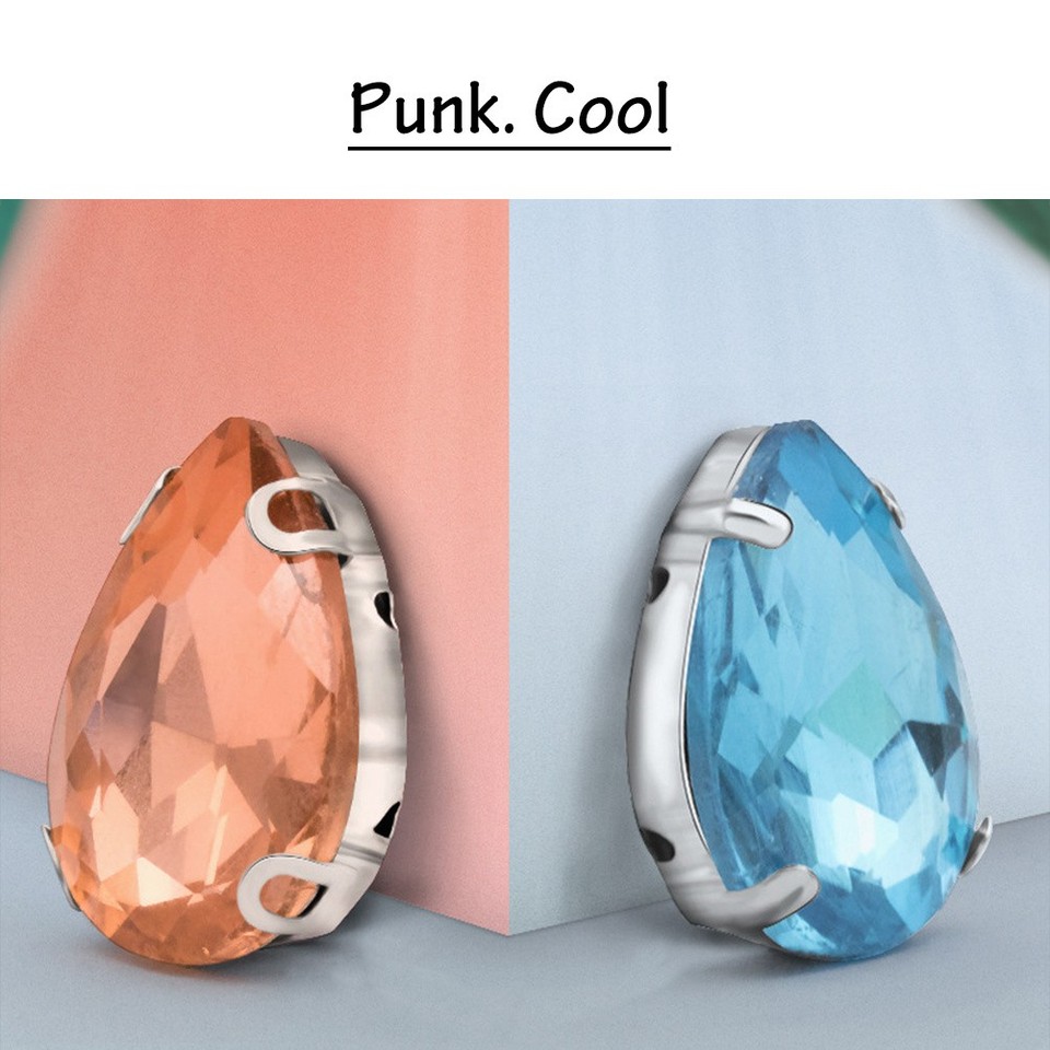 50 Pcs Four-corner Claw Drill Water Drop Rhinestones Teardrop for ...