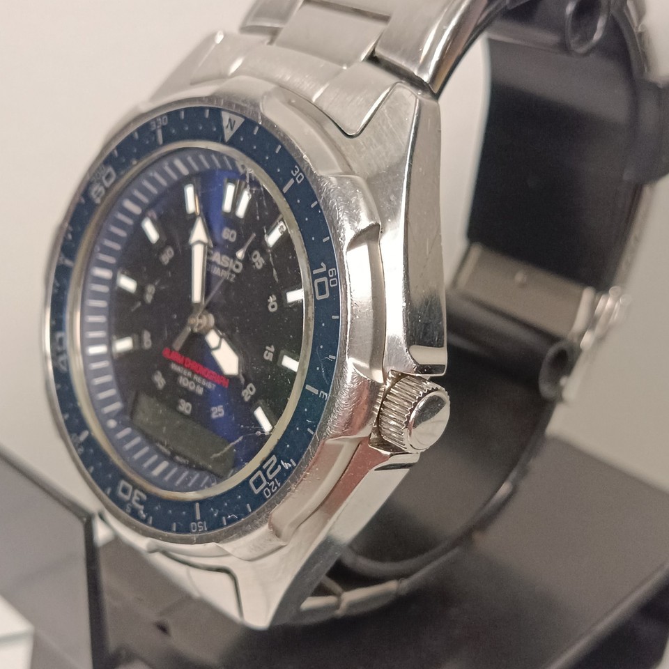 Vintage Casio AMW-320R 2701 Alarm Chronograph Stainless St. Quartz ...