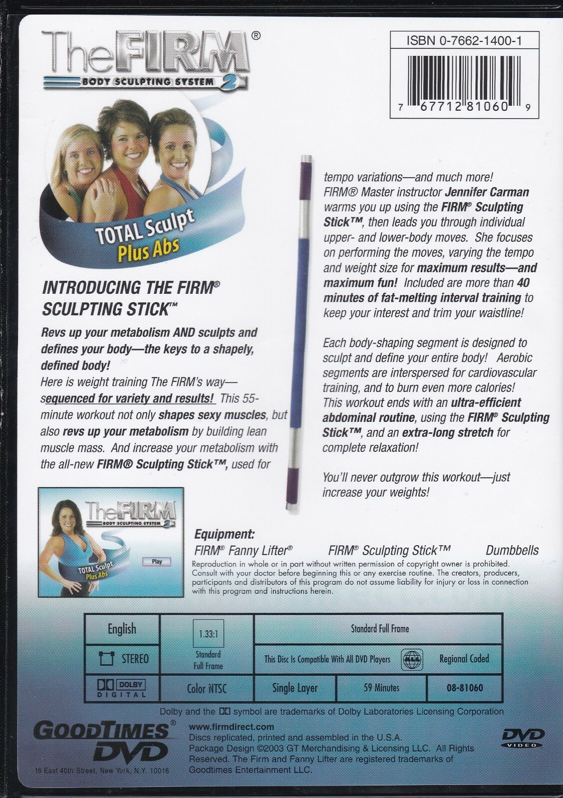 The Firm - Body Sculpting System 2 Plus Abs (DVD) Jennifer Carman *NEW ...