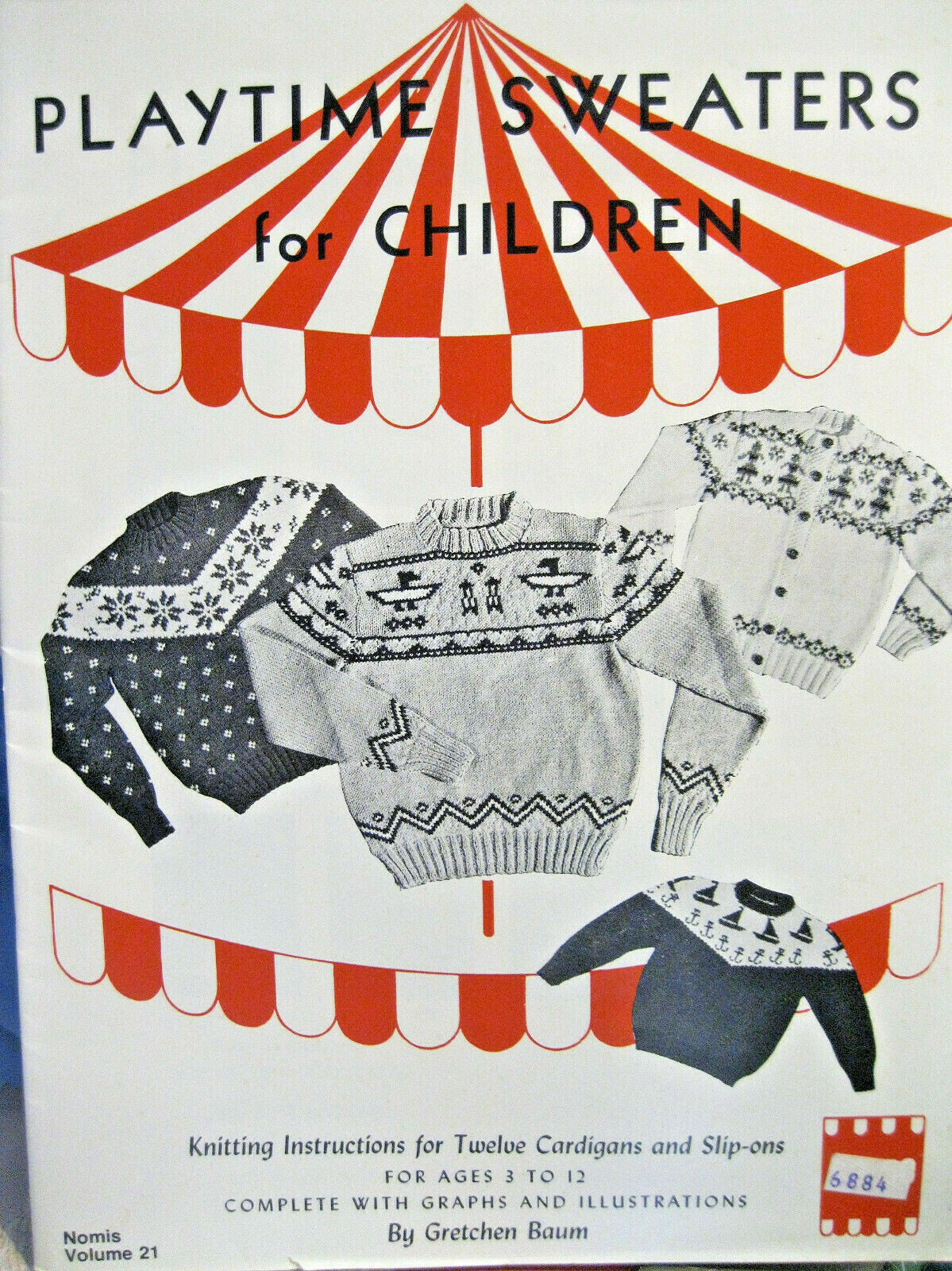 Nomis 021 child PLAYTIME SWEATERS 1948 knit patterns 30pg booklet ...
