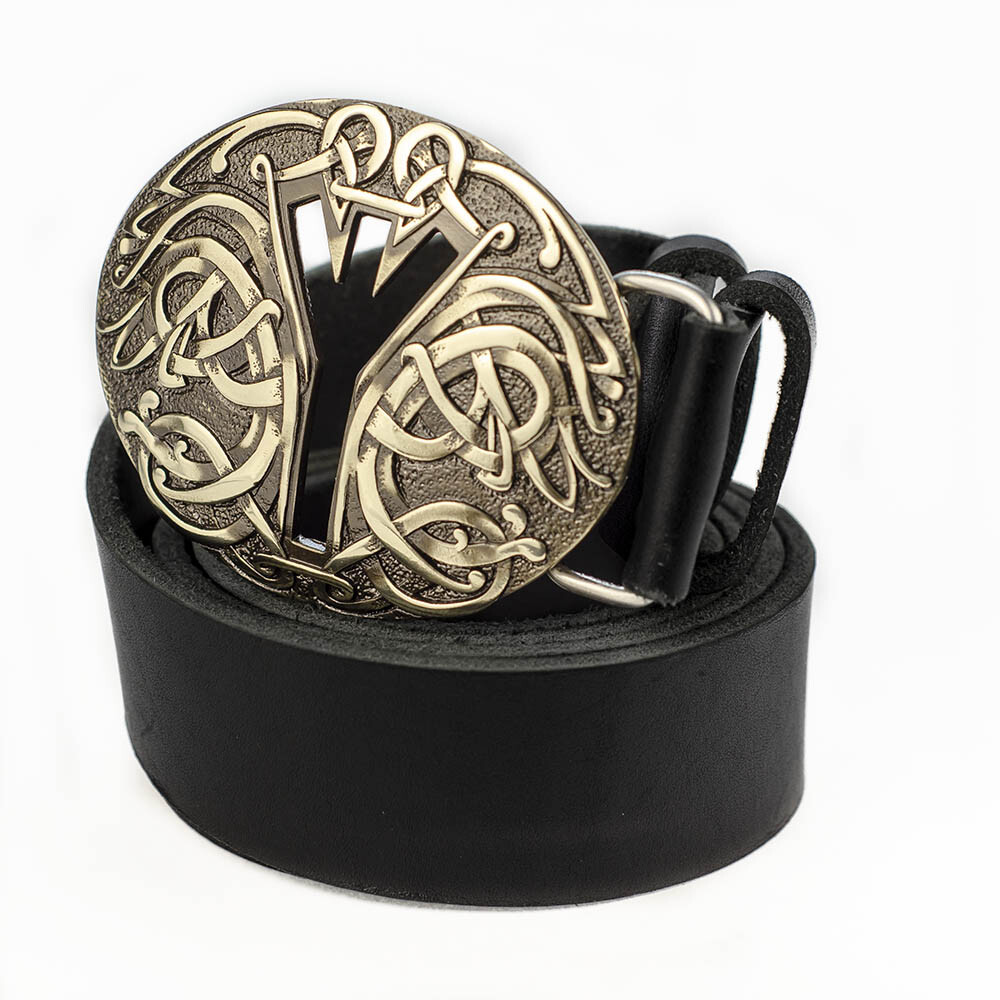 Runic german silver belt buckle Algiz, Life Rune Celtic Old Norse ...