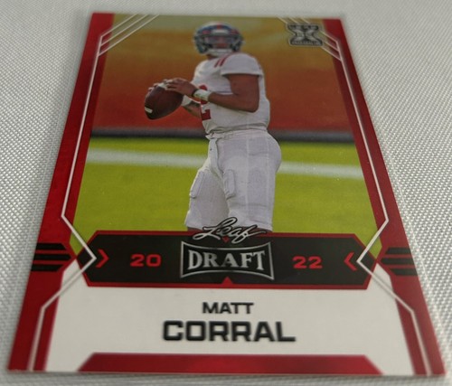 2022 Leaf Draft Football Matt Corral Ole Miss Rebels Red Parallel ...