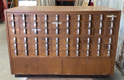 120 Drawer Card Catalog Cabinet, Vintage Library Card File Cabinet ...