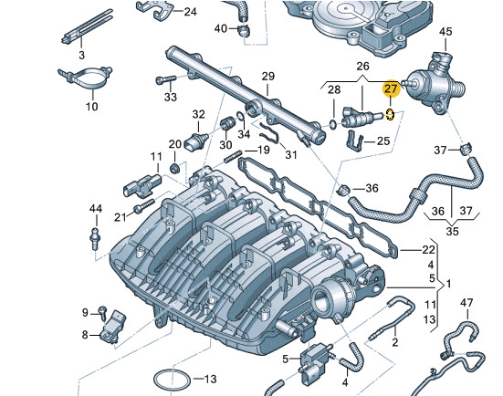 Volkswagen of America 06A906149B - Fuel Injection Nozzle O-Ring for ...