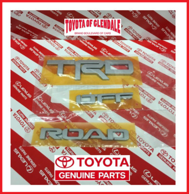 2010-2024 TOYOTA 4RUNNER SILVER TRD OFF ROAD BADGE GENUINE OEM PT413 ...