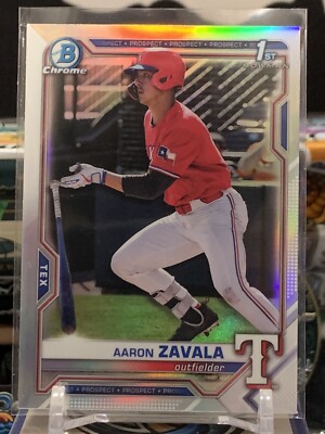 2021 Bowman Draft Aaron Zavala Chrome Refractor BDC-101 1st Texas ...