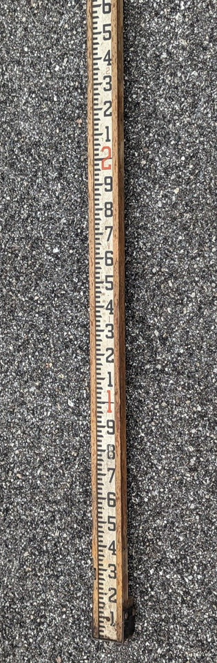 Vintage Chicago Steel Tape Survey Rod Measuring Stick 15' Wood ...