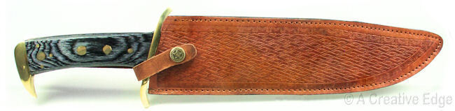 Large Timber Rattler Outlaw Bowie Full Tang Survival Knife w/Leather ...